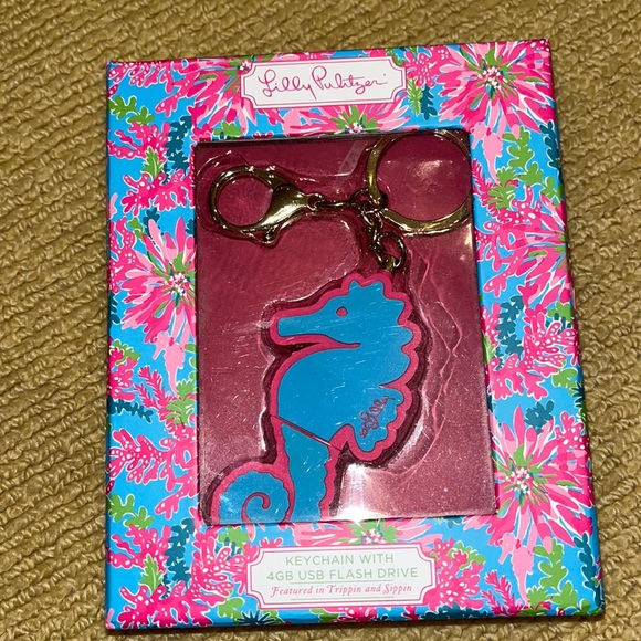 Other | Lilly Pulitzer Seahorse Keychain Flashdrive New In Box | Poshmark